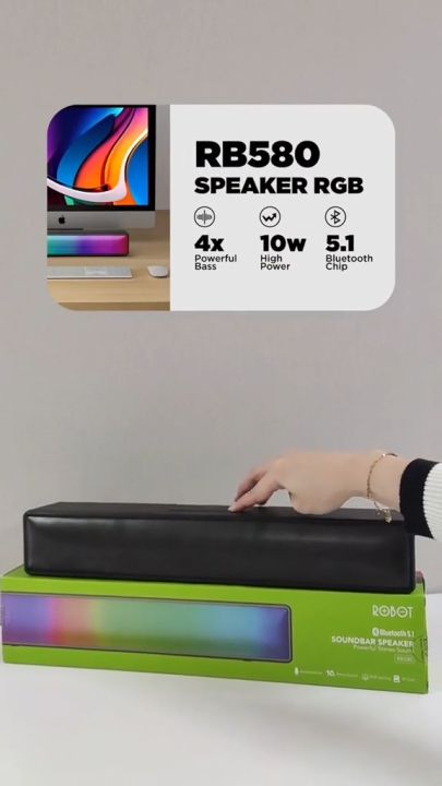 Speaker Bluetooth Robot RB580 Sounbar Bluetooth Speaker 10W Ultra Bass ...