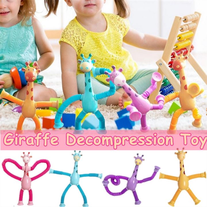 Stretch Tube Giraffe Puzzle Toy Novelty Decompression Toy Cartoon DIY ...