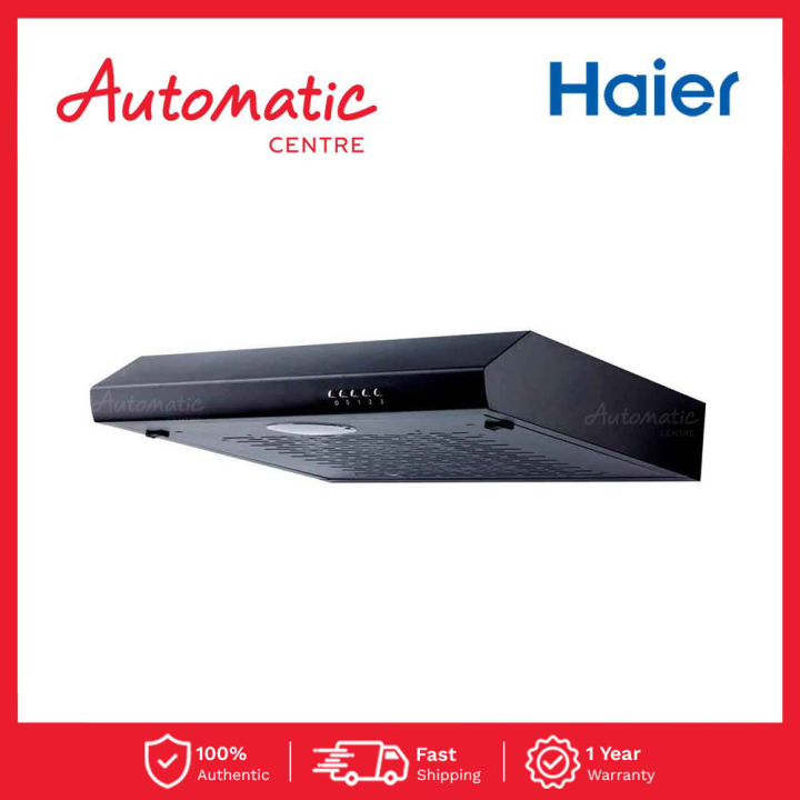 Haier HRHTD60AB 60cm Wall Type Range Hood with 1 Motor Ductless and 3 ...