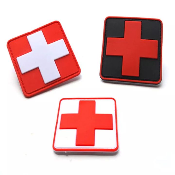 3d Pvc Velcro Armband Red Cross Medical Rescue Morale Badge Rubber ...