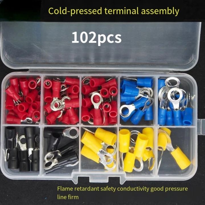 102/300 pcs wire connector kit male and female insulated terminals cold ...