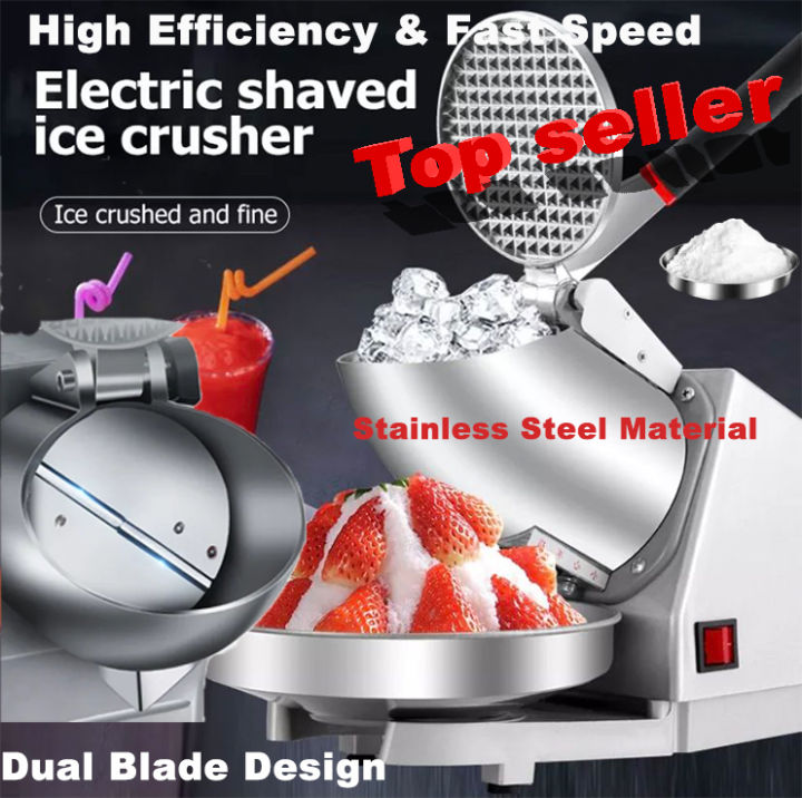 {Double Blade+Stainless} Ice Crusher Electric Heavy Duty Double Blade ...