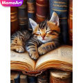 Momoart 5D DIY Diamond Painting Cat Animal Full Square Round Diamond ...