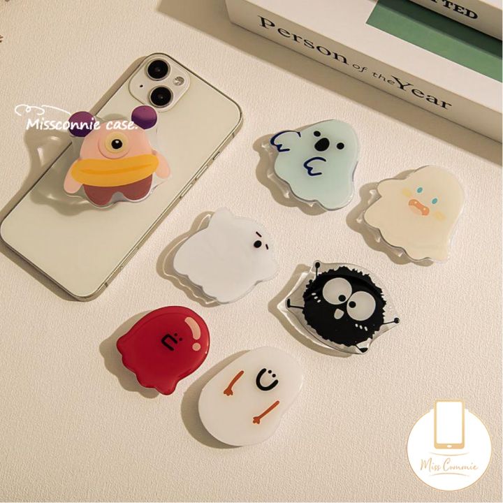 MissConnie Cute Coal Ball Foldable Elastic GripTok Mobile Phone Stand ...