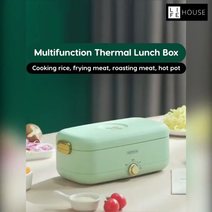 【Free Adaptor】Electric Lunch Box Mini Multifunction Cooker 0.8L ...