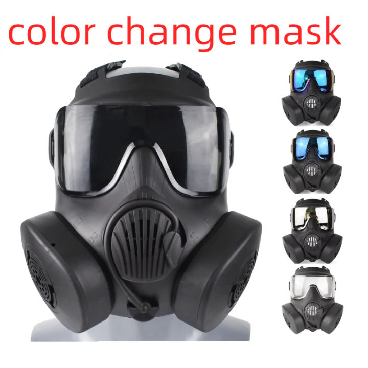 zlangsports Color Changing Tactical Paintball Airsoft Full Face Mask ...