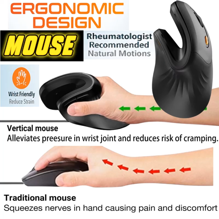 Vertical Mouse Wireless Rechargeable Vertical Mouse Wireless Battery ...