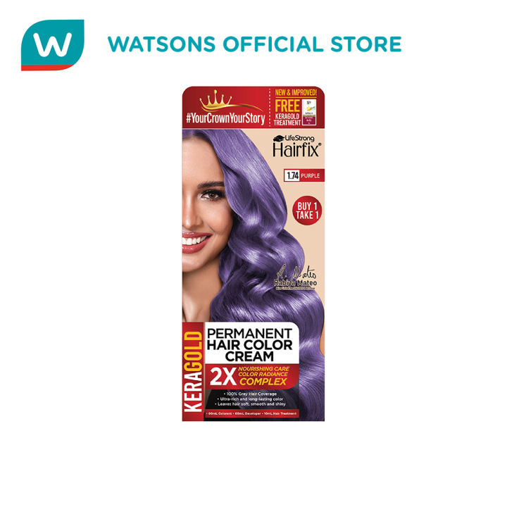 HAIRFIX Keragold Permanent Hair Color Cream Kit 120ml Purple | Lazada PH