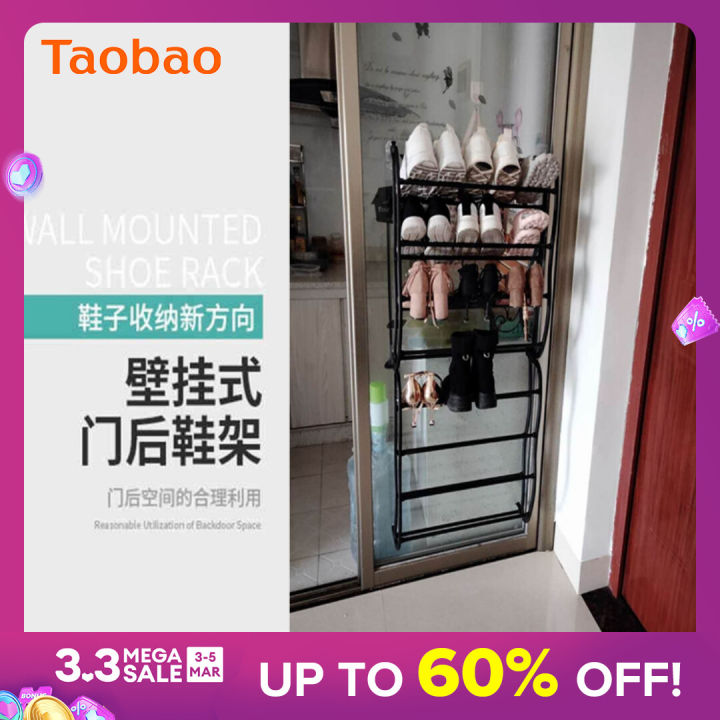 Shoe Rack behind Doors Wall-Mounted Hanging Shoes Storage Rack Simple ...
