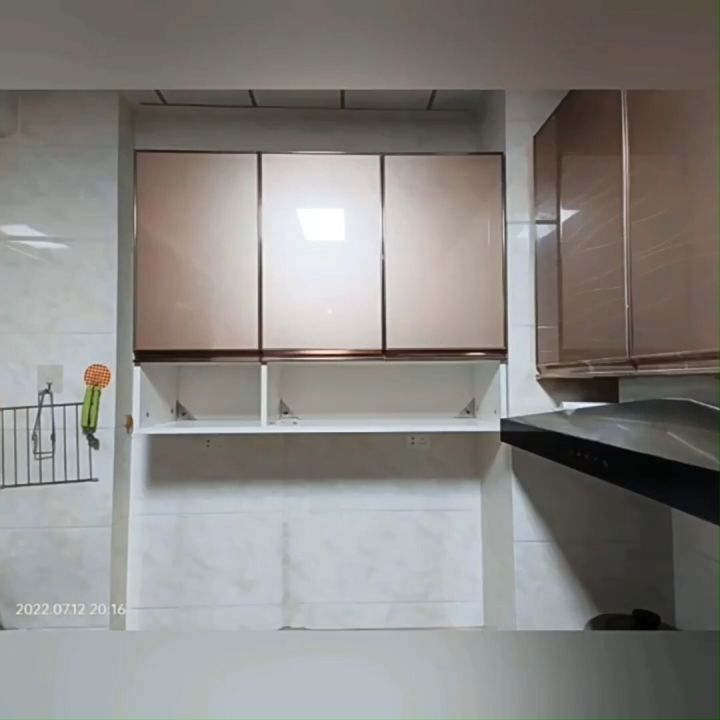 Aluminum Kitchen Cabinet Anti-Termite Modular Cupboard Dust Glass ...