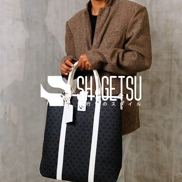 Shigetsu Signature KAWANISHI Monogram Leather Tote Bag for School Men ...