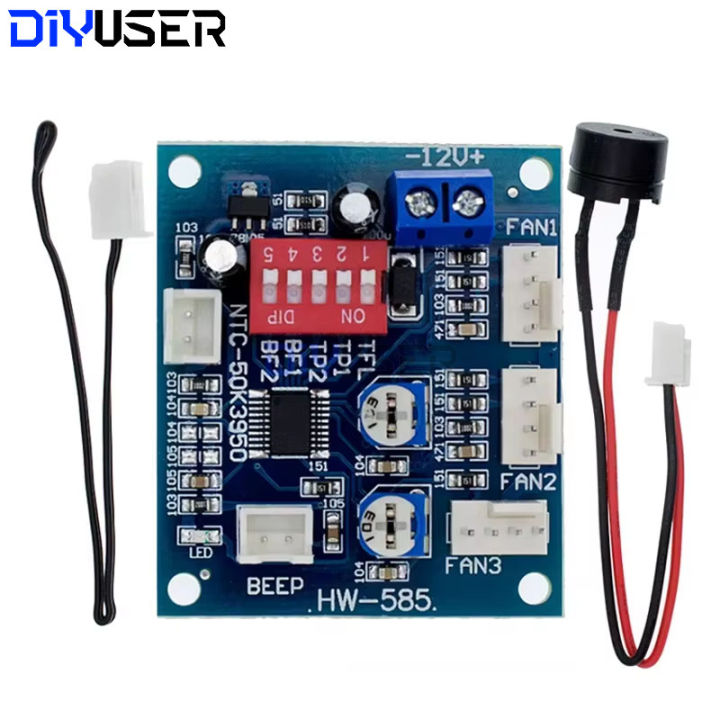 DIYUSER DC 12V 5A PWM PC CPU Fan Temperature Control Speed Controller Board Speed Controller ...