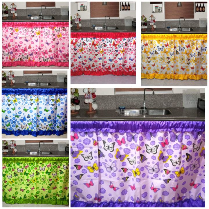 Parfalla Butterfly kitchen Sink Curtain Standard Size 60 x30 inches ...