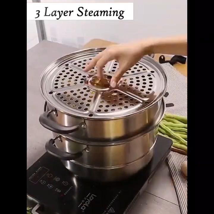 Multi 3 Tier Layer Stainless Steel Steamer For Puto Siomai Cookware ...