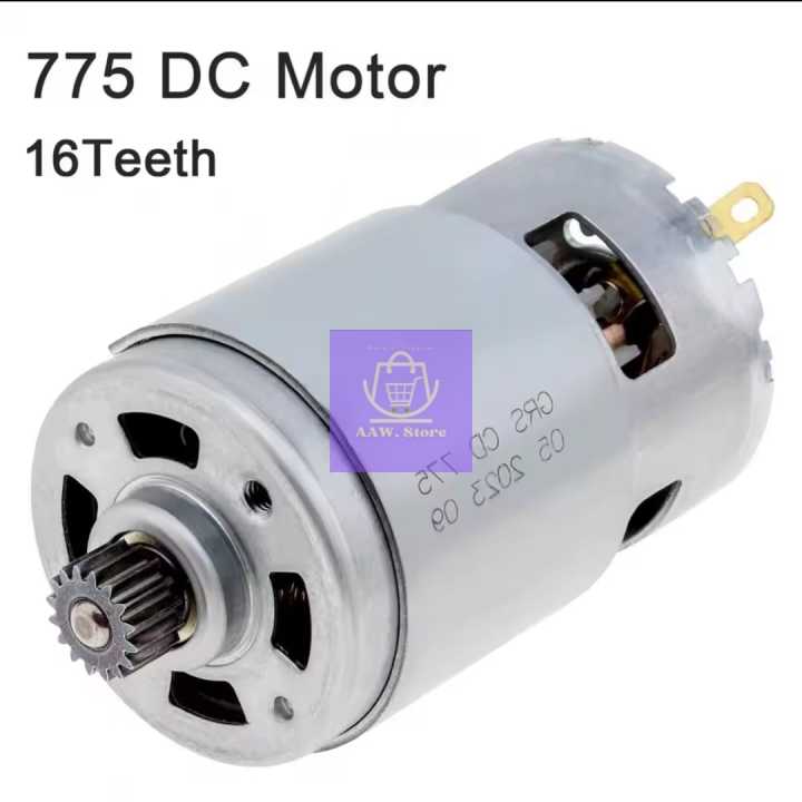 Dinamo DC Motor RS-775 775 16 Teeth Gear Gigi 12-24v DC Micro Motor for ...