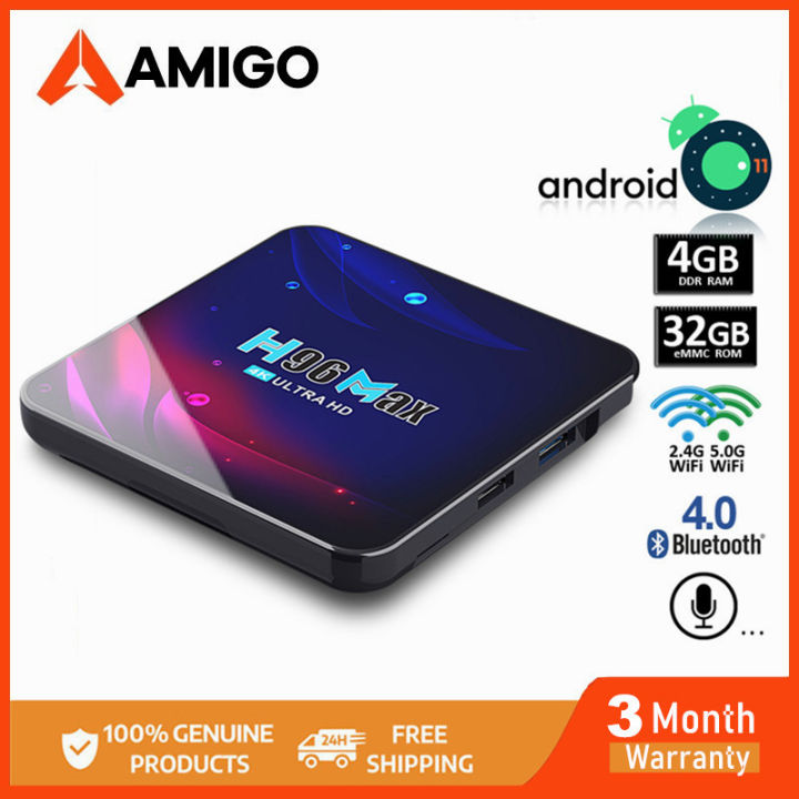 H96 MAX TV BOX V11 RK3318 Quad Core 4K Android 11.0 OS Smart TV BOX 2 ...