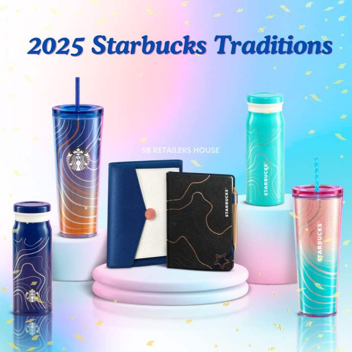 Starbucks Traditions 2025 Planner with Pouch, Turquoise/Indigo Cold Cup ...