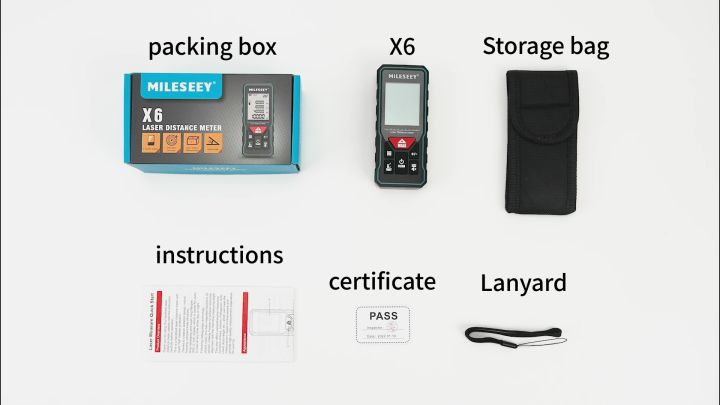 Mileseey Laser Distance Meter X6 40m 60m 80m 100m Laser Rangefinder ...
