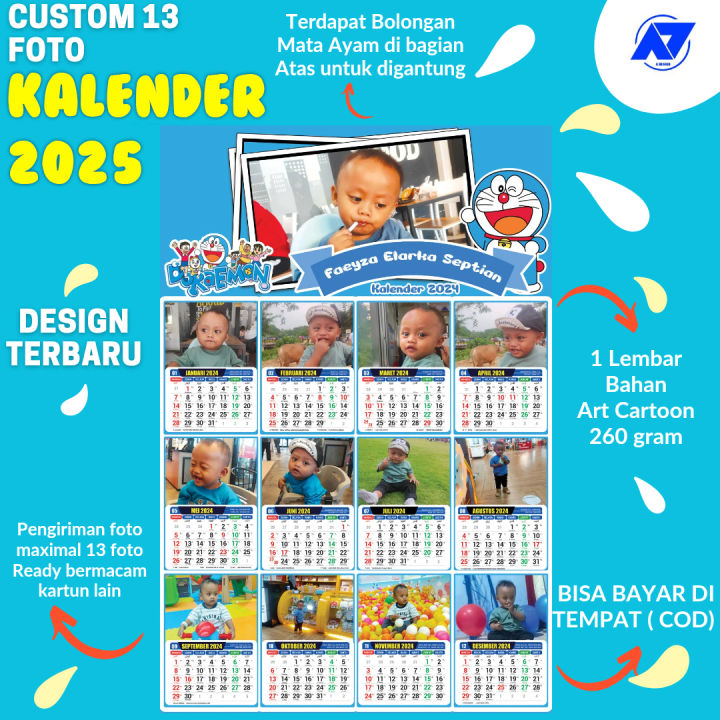 KALENDER 2025 CUSTOM 13 FOTO DESIGN TERBARU BISA PAKAI NAMA JUGA ...