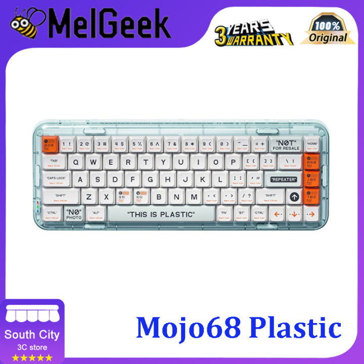MelGeek Mojo68 Plastic transparent mechanical keyboard wireless ...