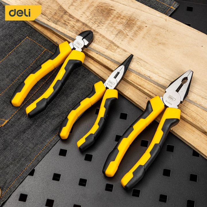 Deli คีมตัดลวดอเนกประสงค์คีมจีบคีมหนีบเข็มจมูกเครื่องมือช่างอเนกประสงค์ ...