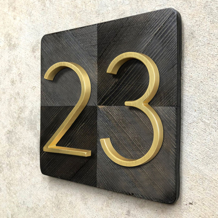 12cm Golden Floating House Number Sign #0-9 Home Address Numbers ...
