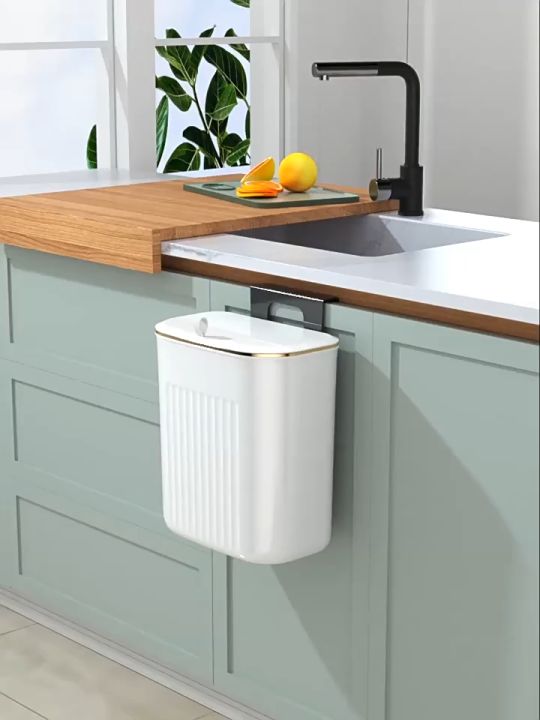 7L/9L Wall Mounted Waste Bucket Kitchen Cabinet Storage Smart Bucket ...