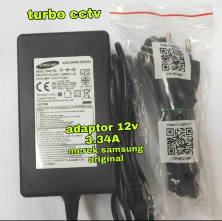 Adaptor 12V 3.34A Murni Merk Samsung 12 Volt 3.34 Amper Adaptor Pompa ...