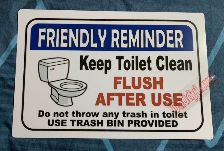 KEEP TOILET CLEAN FLYSH AFTER USE PVC Signage 7.8x11 inches | Lazada PH