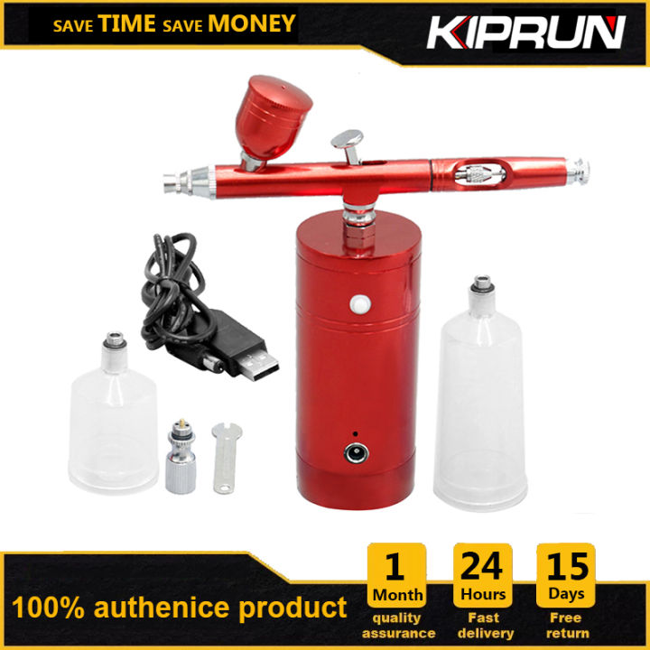 KIPRUN Auto Airbrush Kit แบบชาร์จมือถือ Dual-Action Mini Air Compressor ...