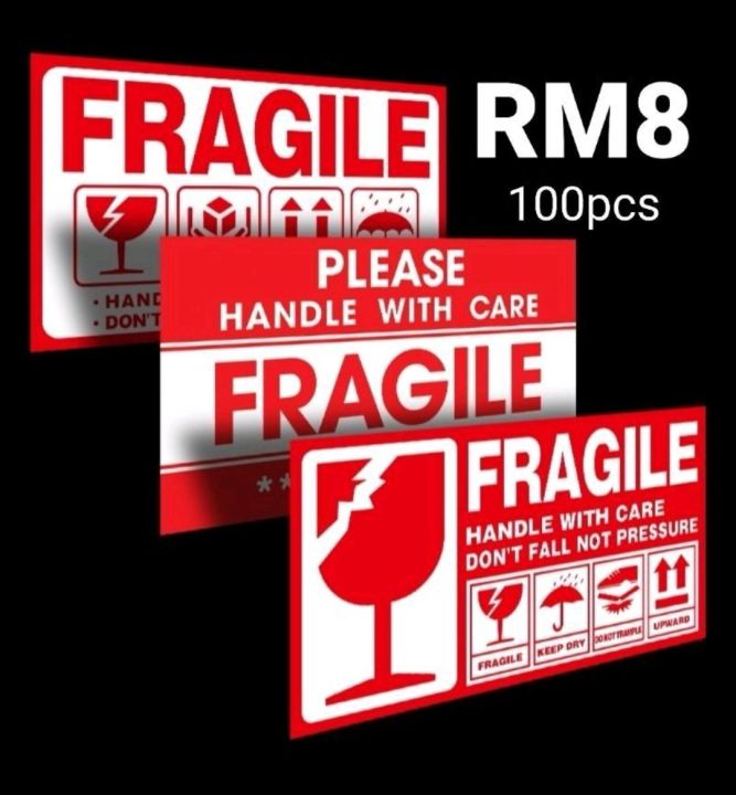 100pcs Of Warning Label Fragile Sticker Fragile Label Suits For Dhl