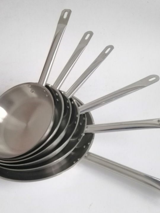 Stainless Steel Single Handle Commercial Grade Flat Bottom Pan Thick ...