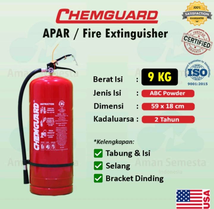 APAR 9Kg ABC Powder CHEMGUARD/Alat Pemadam Api(APAR)/Fire Extinguisher ...