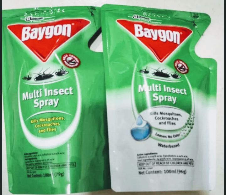 BAYGON MULTI INSECT SPRAY KEROSENE, WATERBASED 100ML POUCH KILLS ...
