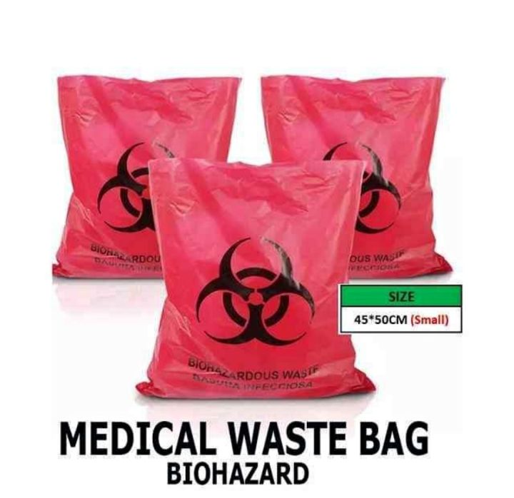 1pc 45X50CM AUTOCLAVABLE BAG (MEDICAL WASTE BAGS) RED BIOHAZARD BAG ...