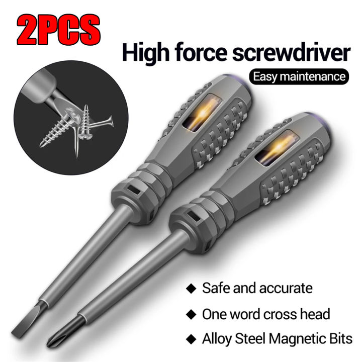 2PCS Electric Voltage Tester Pen Screwdriver AC Non-contact Induction ...
