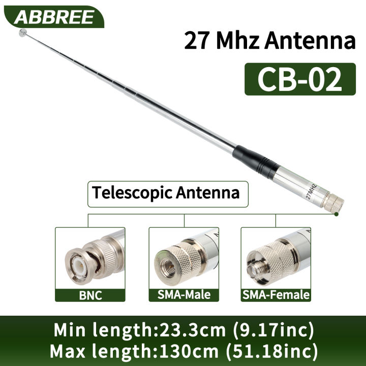 ABBREE 27MHz SMA-Female/SMA-Male/BNC Handheld Telescopic CB Antenna For Quansheng UV-K5 UV-K5(8 ...