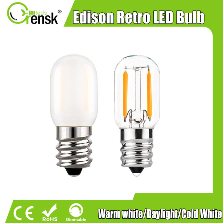 E12 E14 Frosted Glass LED Edison Bulb 1W T22 Mini Fridge LED Filament ...