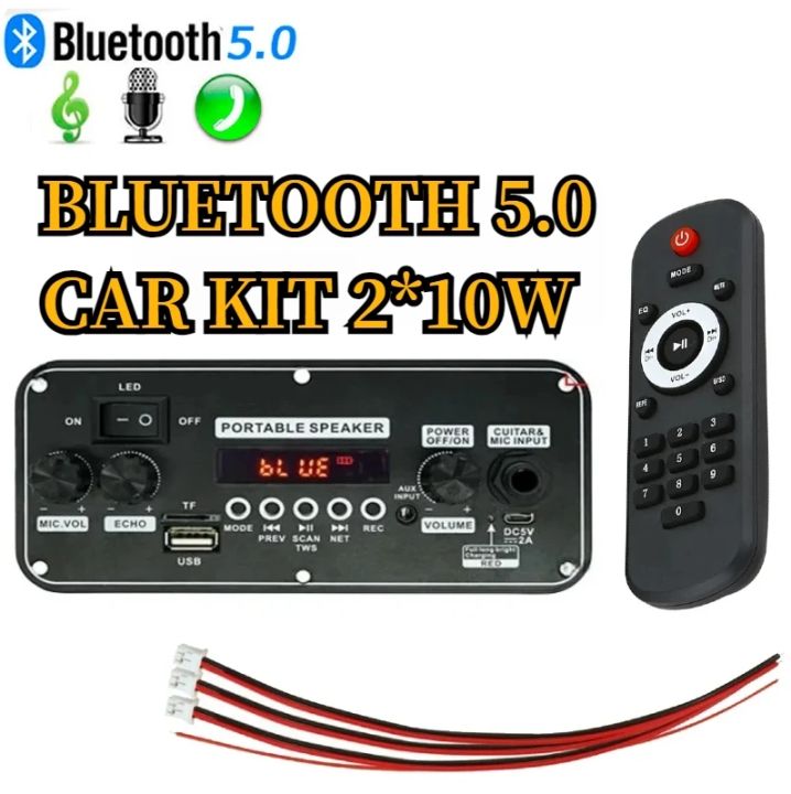 KEBIDU 10W Bluetooth 5.0 MP3 Decoder Board Amplifier Audio Player 3.7V ...
