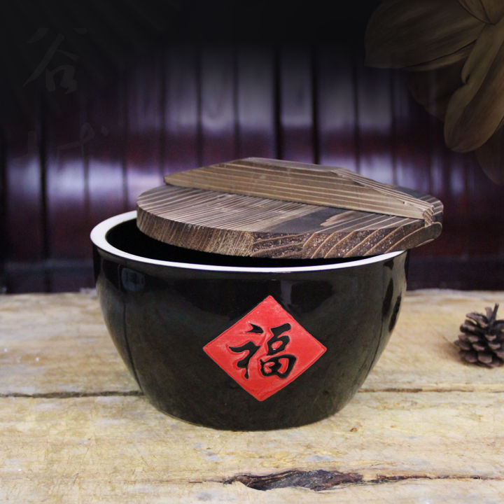 Retro Chinese Ceramic Rice Tub Large Soy Sauce Jar Traditional Rice ...