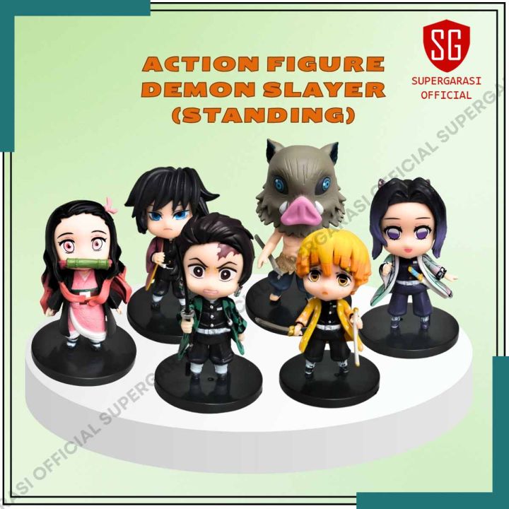 Action figure miniatur mini demon slayer Chibi cute Tanjiro Inosuke ...