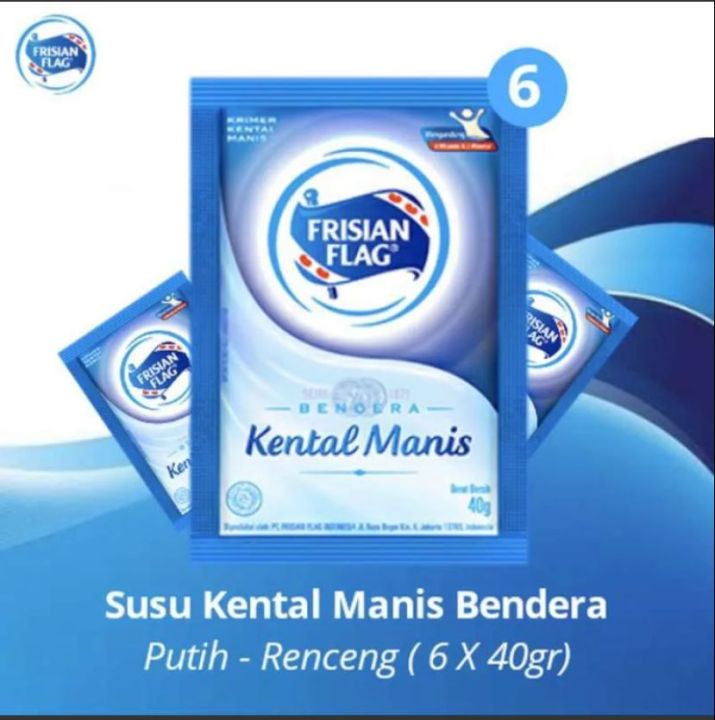 Frisian Flag Susu Bendera Kental manis renceng isi 6 sachet Putih ...