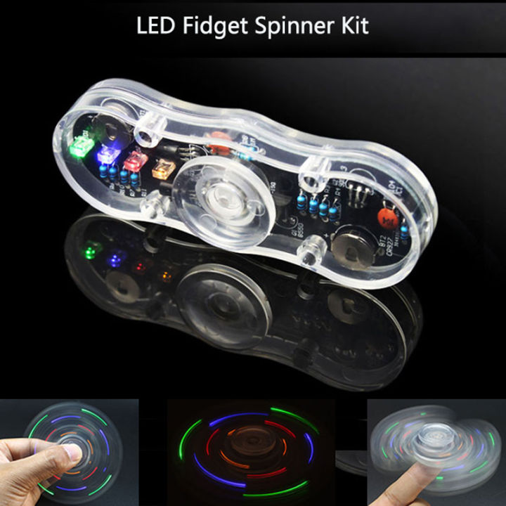 Electronic DIY Kit POV Rotate Fingertip Gyro DIY Soldering Kit Colorful ...