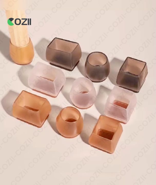 COZII ยางรองขาโต๊ะ กันลื่น 1 เซ็ท 4 ชิ้น ที่รองขาเก้าอี้ กันรอยขีดข่วน ...