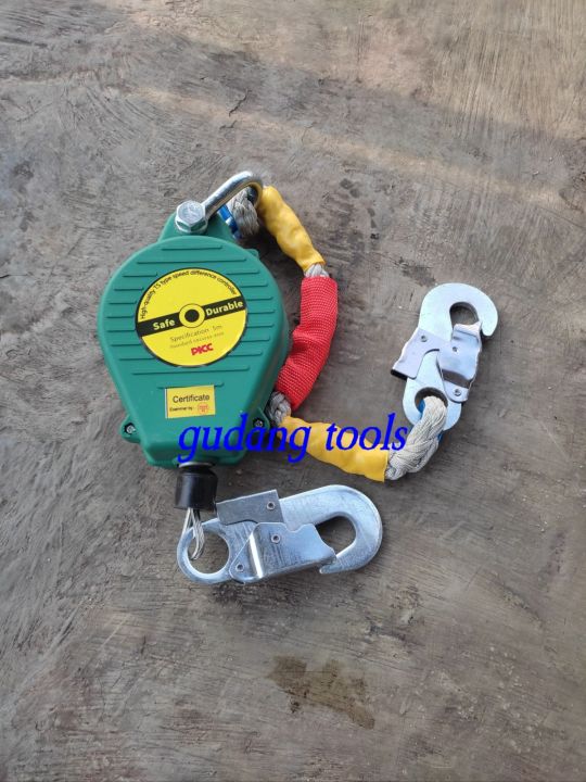 Fall arrester 5m 10m 15m retracher lifeline tali pengaman safety body ...