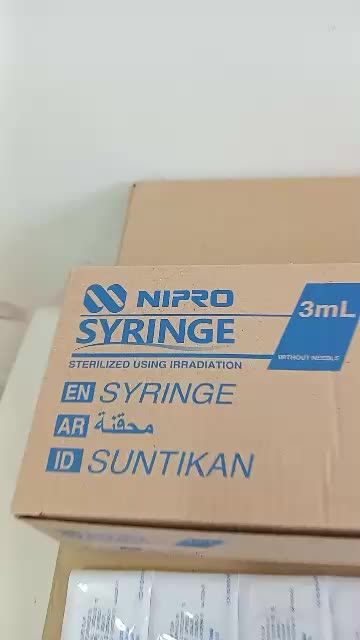 NIPRO SYRINGE 3ML LUER SLIP 100'S WITHOUT NEEDLE. STERILE, SINGLE-USE SYRINGE FOR INJECTION OR ...