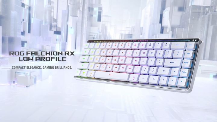 ASUS ROG Falchion RX Low Profile 65% Compact Wireless Gaming Keyboard ...