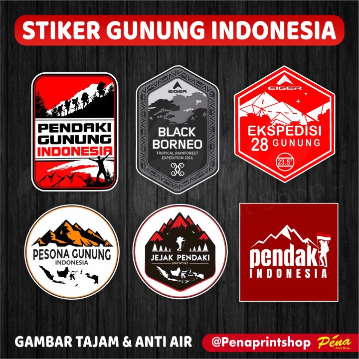 Stiker Gunung Indonesia / Stiker Survival Adventure Pendaki Jelajah ...