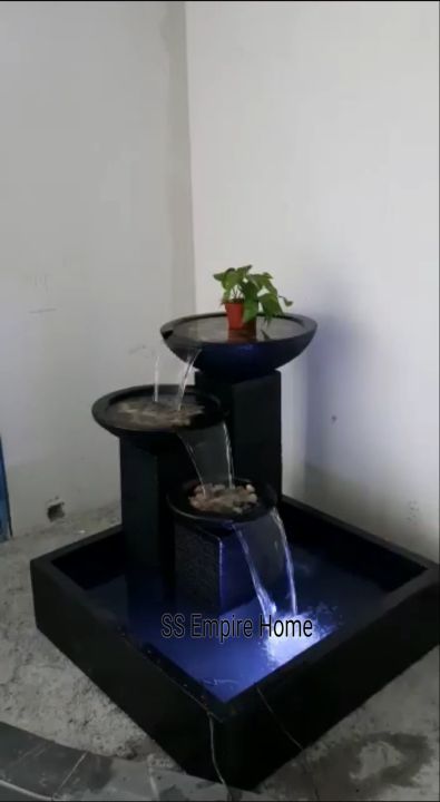 S22 Black Feng Shui 3x3 Water Pond Fountain Kolam Air Sandstone Garden ...