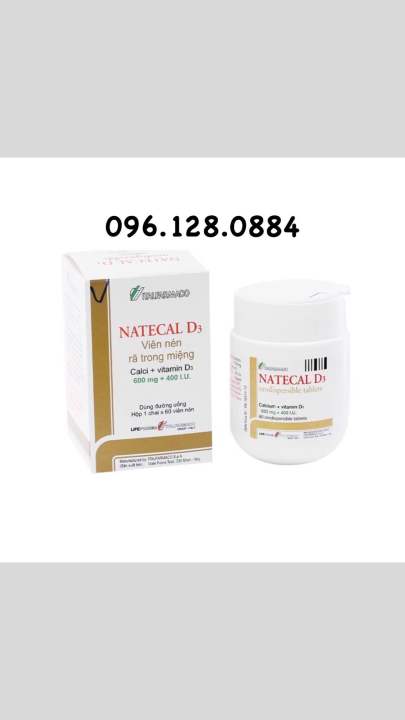 NATECAL D3 cung cấp Canxi và D3 dạng viên ngậm nhập khẩu từ Italy (Hộp ...